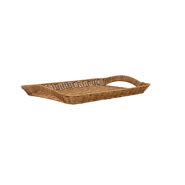 Better Homes & Gardens Rattan Rectangular Serving Tray - Walmart.com