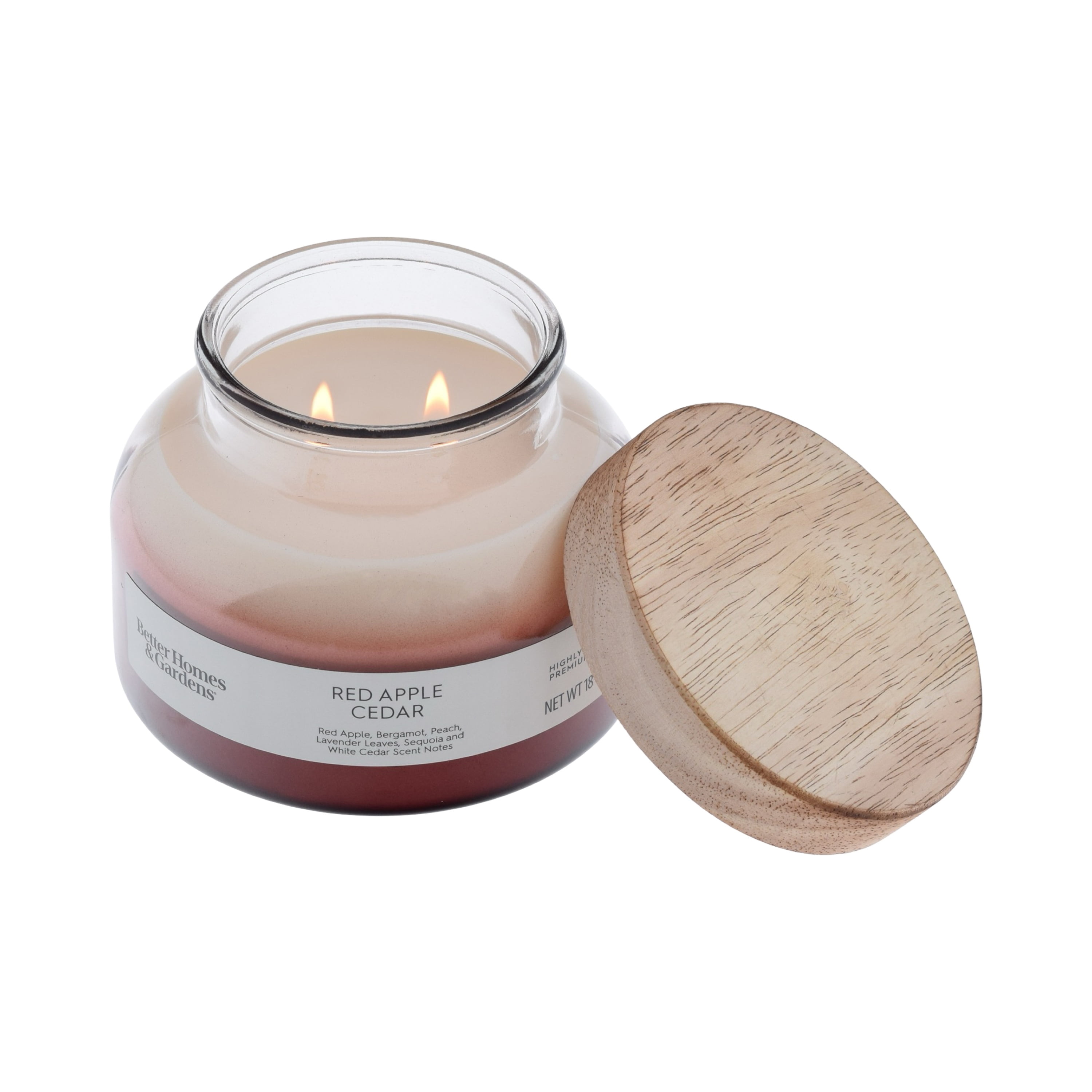 Better Homes & Gardens Red Apple Cedar Scented 18oz Ombre Jar Candle ...