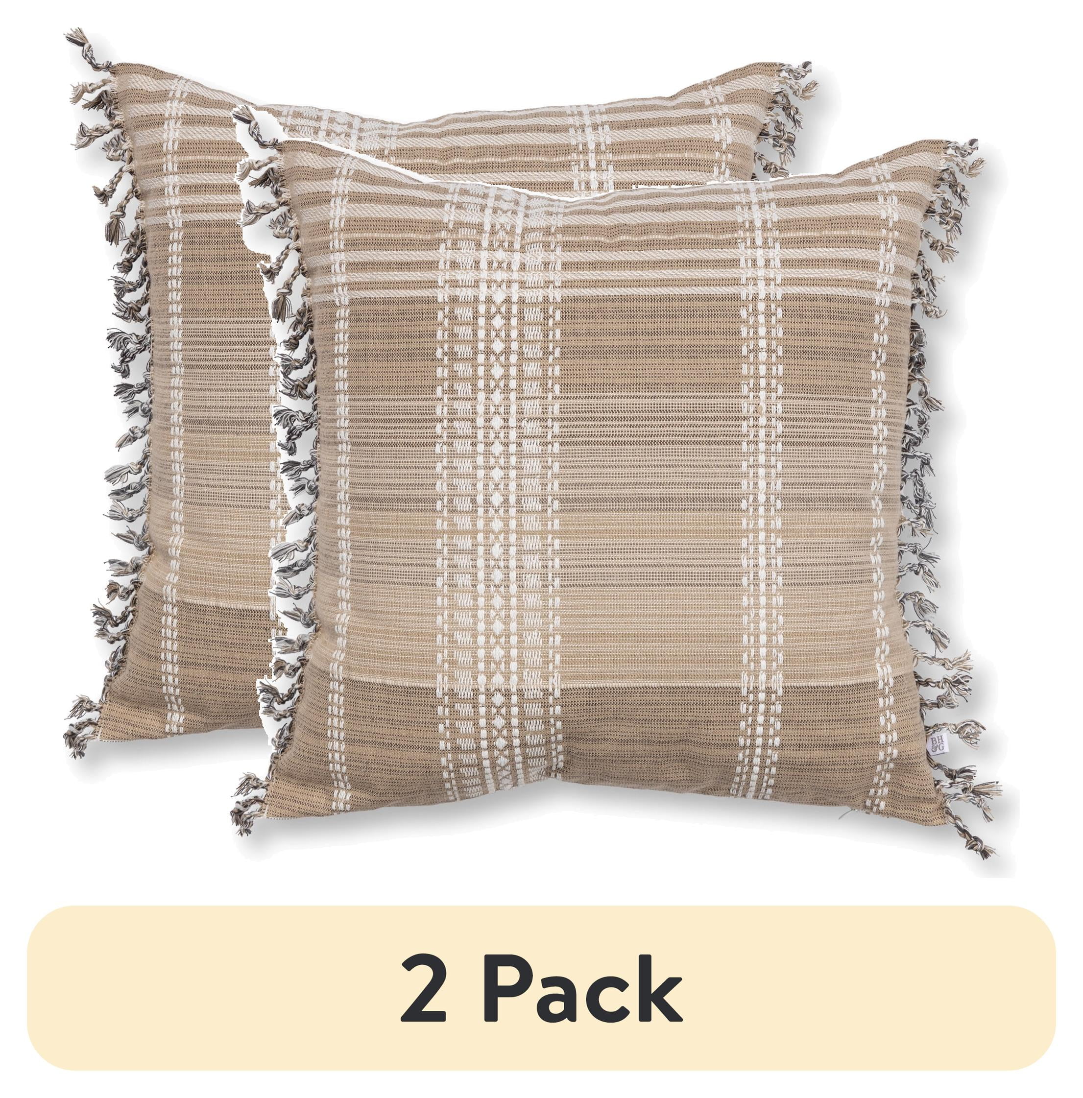 (2 pack) Better Homes & Gardens Reversible Plaid Decorative Square ...