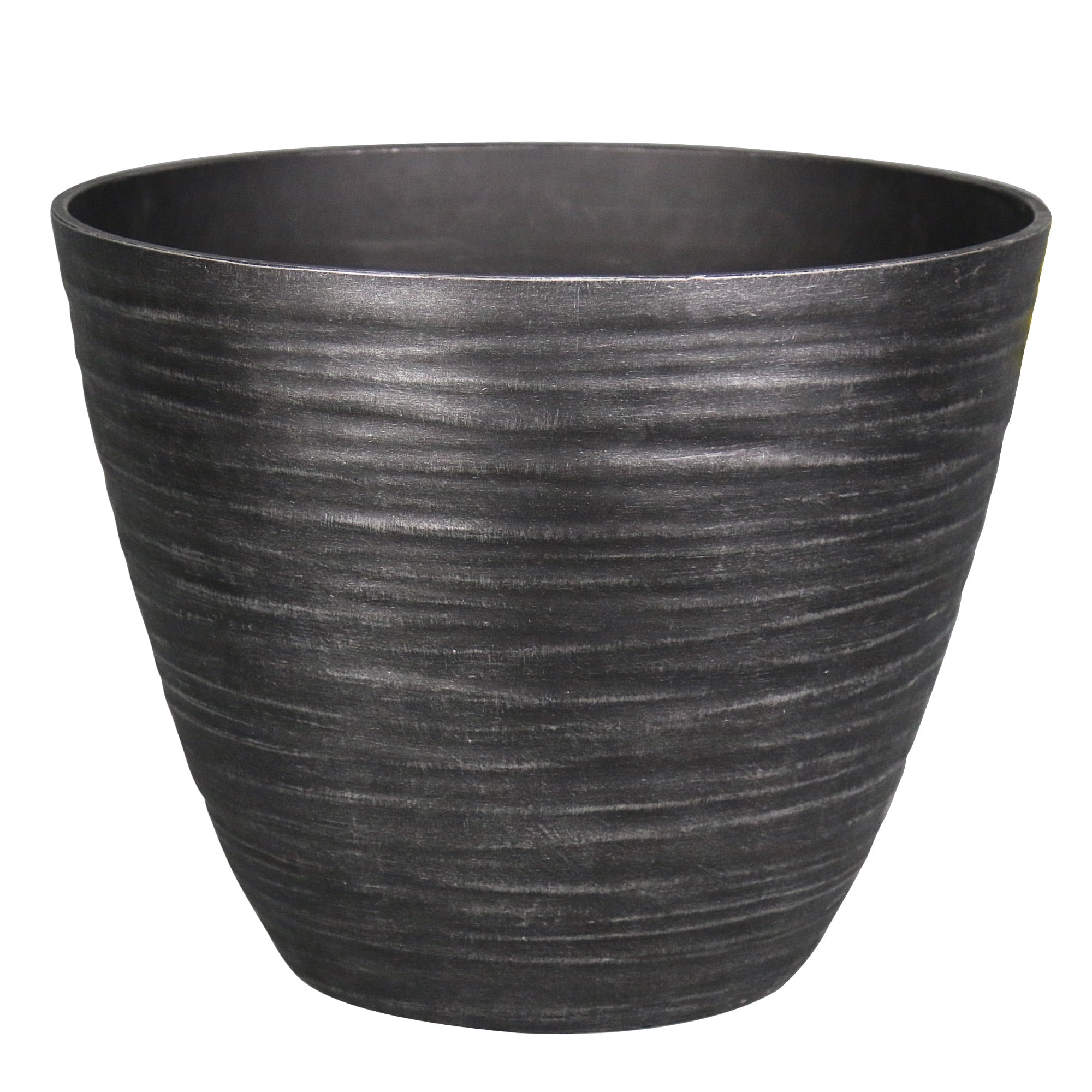 Better Homes & Gardens Ridges Black Resin Planter, 19.9in x 19.9in x 15 ...