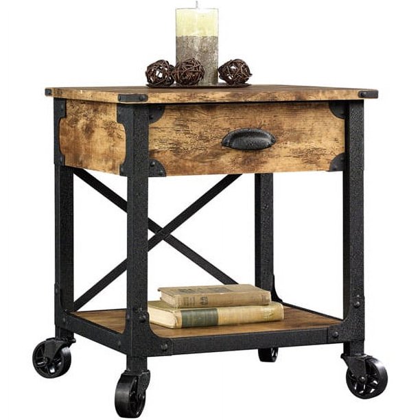 Better Homes & Gardens Rustic Country End Table, Weathered Pine Finish ...