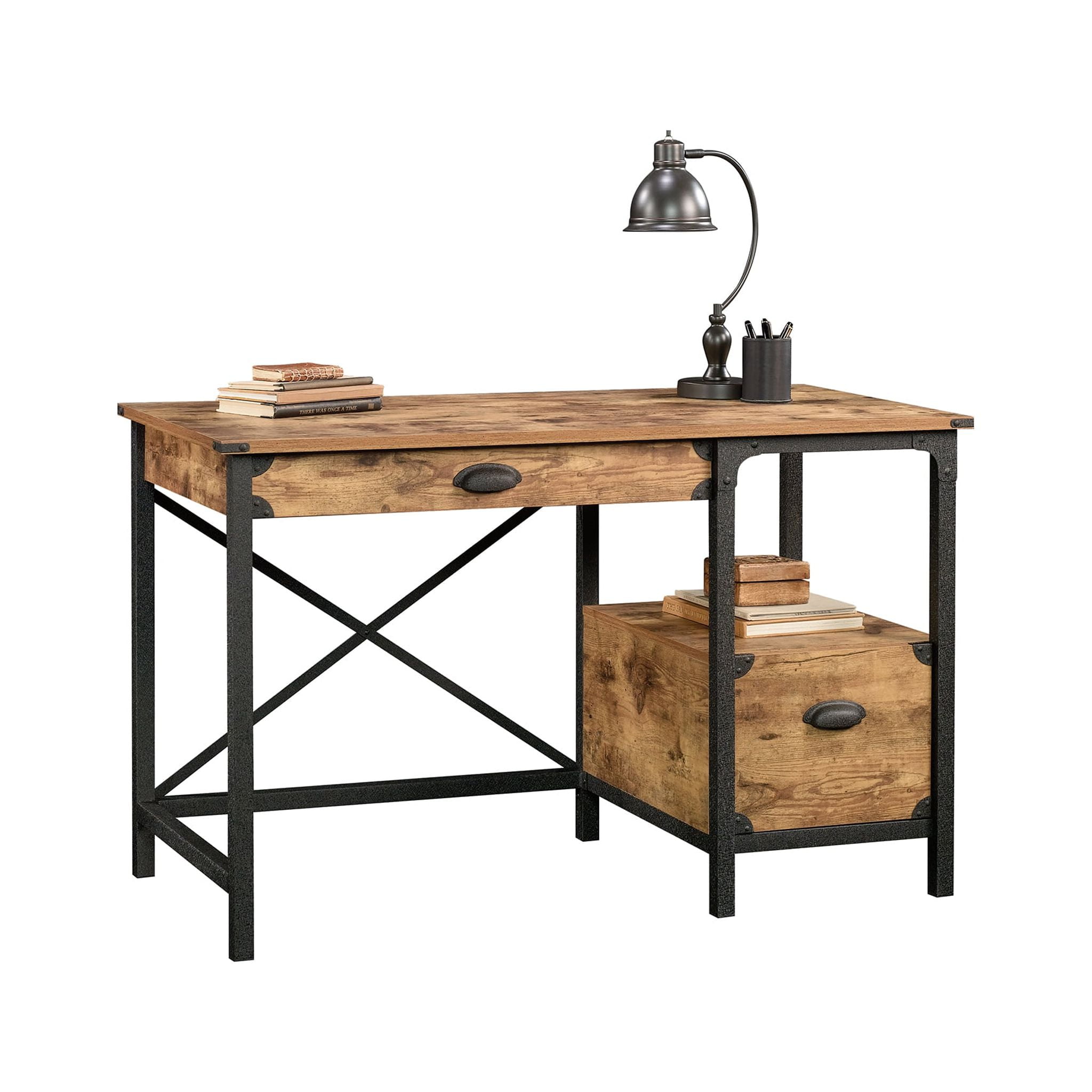 Better Homes & Gardens Rustic Country Office Desk, Weathered Pine ...