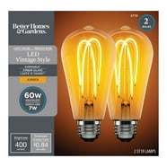 Better Homes & Gardens LED Vintage Light Bulb, ST12 40W Amber Filament ...