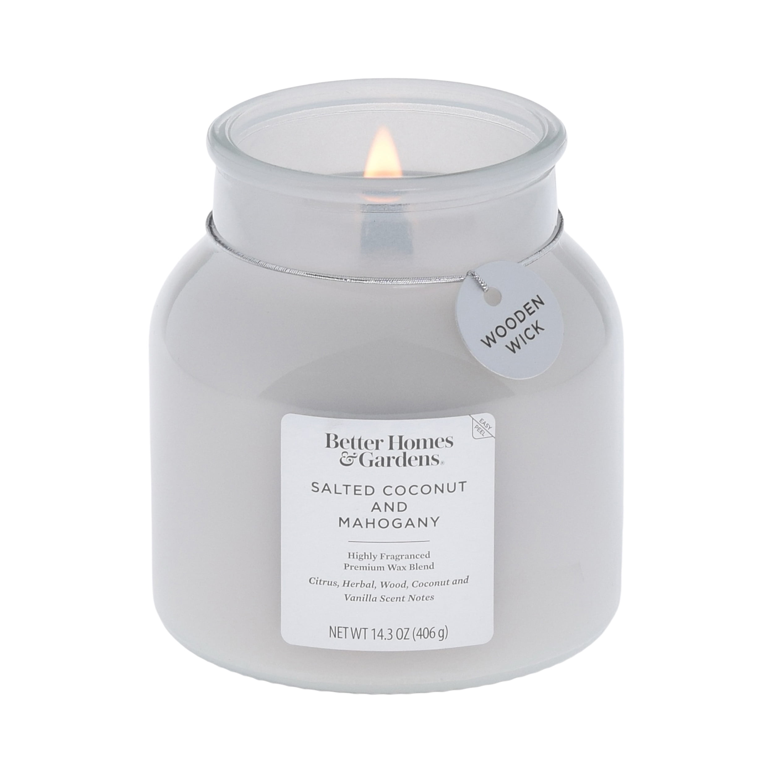 Better Homes & Gardens Salted Coconut Mahogany Scented Wooden Wick 14 ...
