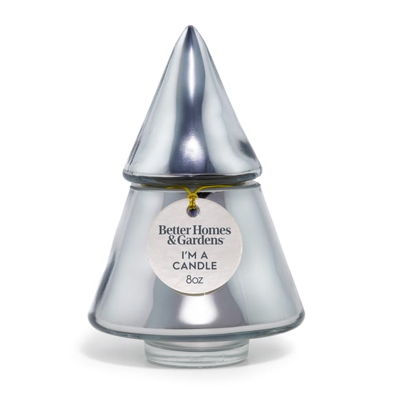 Better Homes & Gardens 1-Wick Metallic Glass Christmas Tree Candle ...