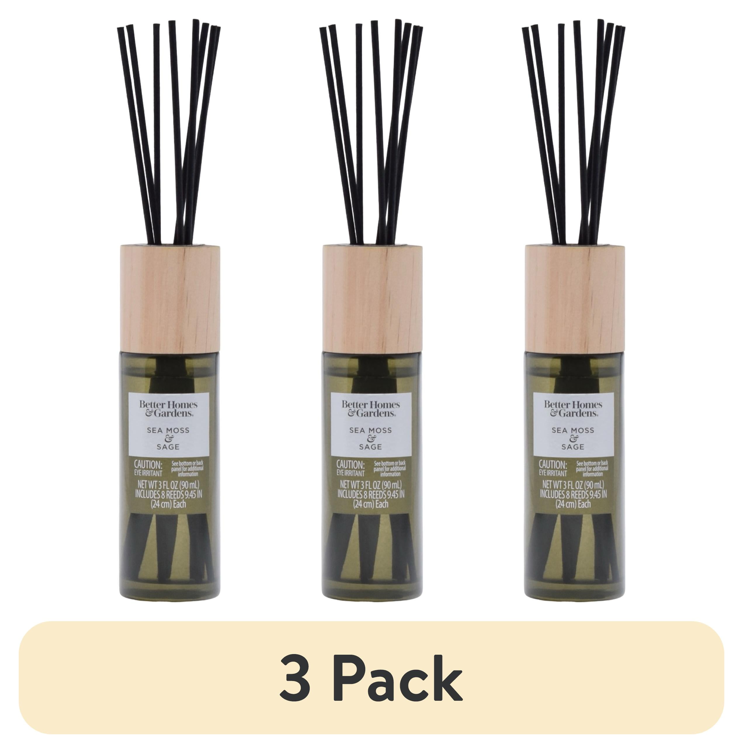 (3 pack) Better Homes & Gardens Sea Moss & Sage Scented Reed Diffuser 3 ...