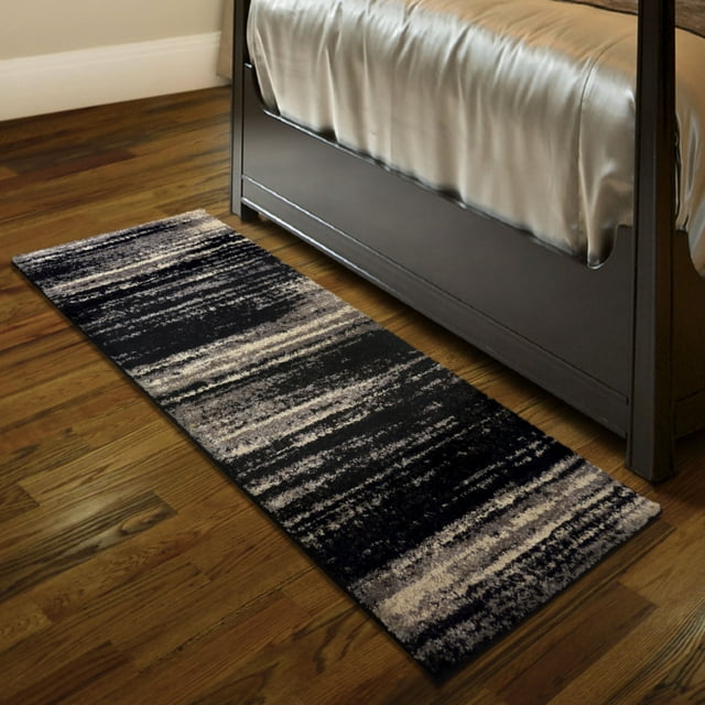 Better Homes & Gardens Black Abstract Striped Area Rug 1'10 X 5 ...