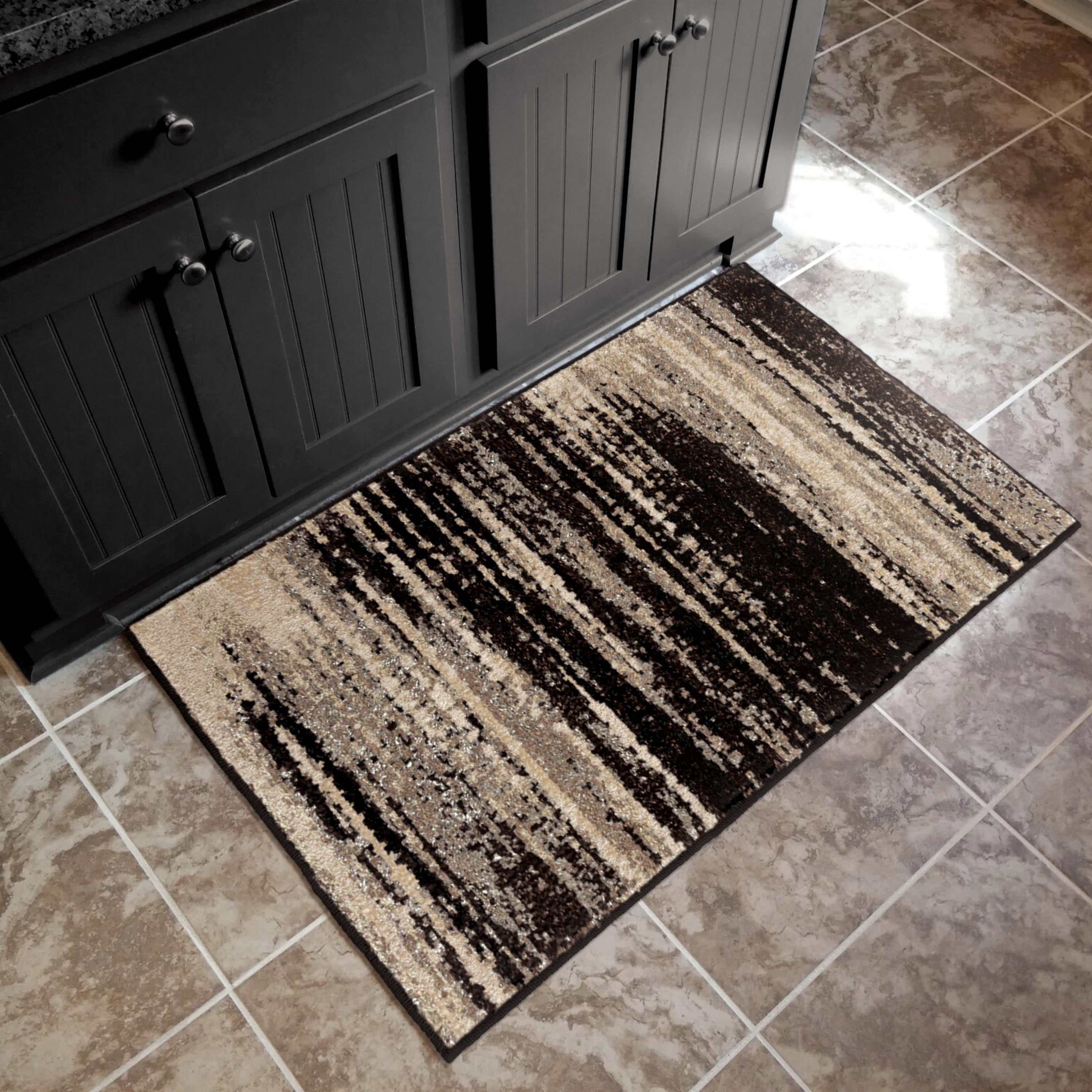 Better Homes & Gardens Shaded Lines 1'8" X 2'10" Black Abstract Rug ...