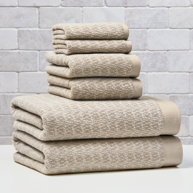 Better Homes & Gardens Signature Soft Melange 6 Piece Towel Set,Almond ...