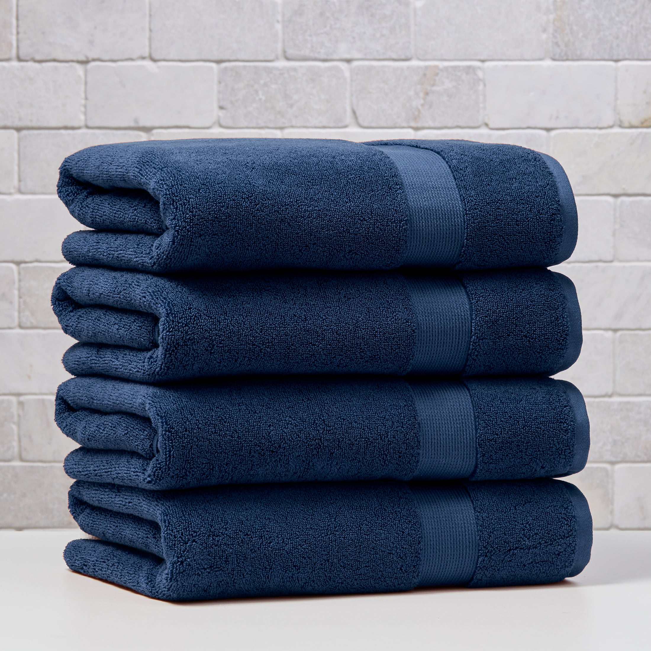 Better Homes & Gardens Signature Soft Solid 4 Piece Bath Towel Set,Blue ...
