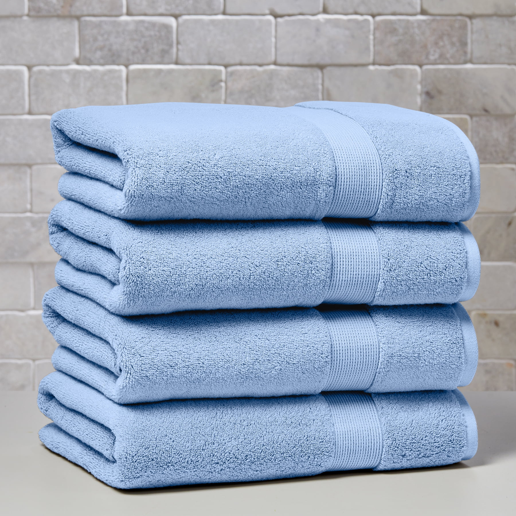 Better Homes & Gardens Signature Soft Solid 4 Piece Bath Towel Set,Blue ...