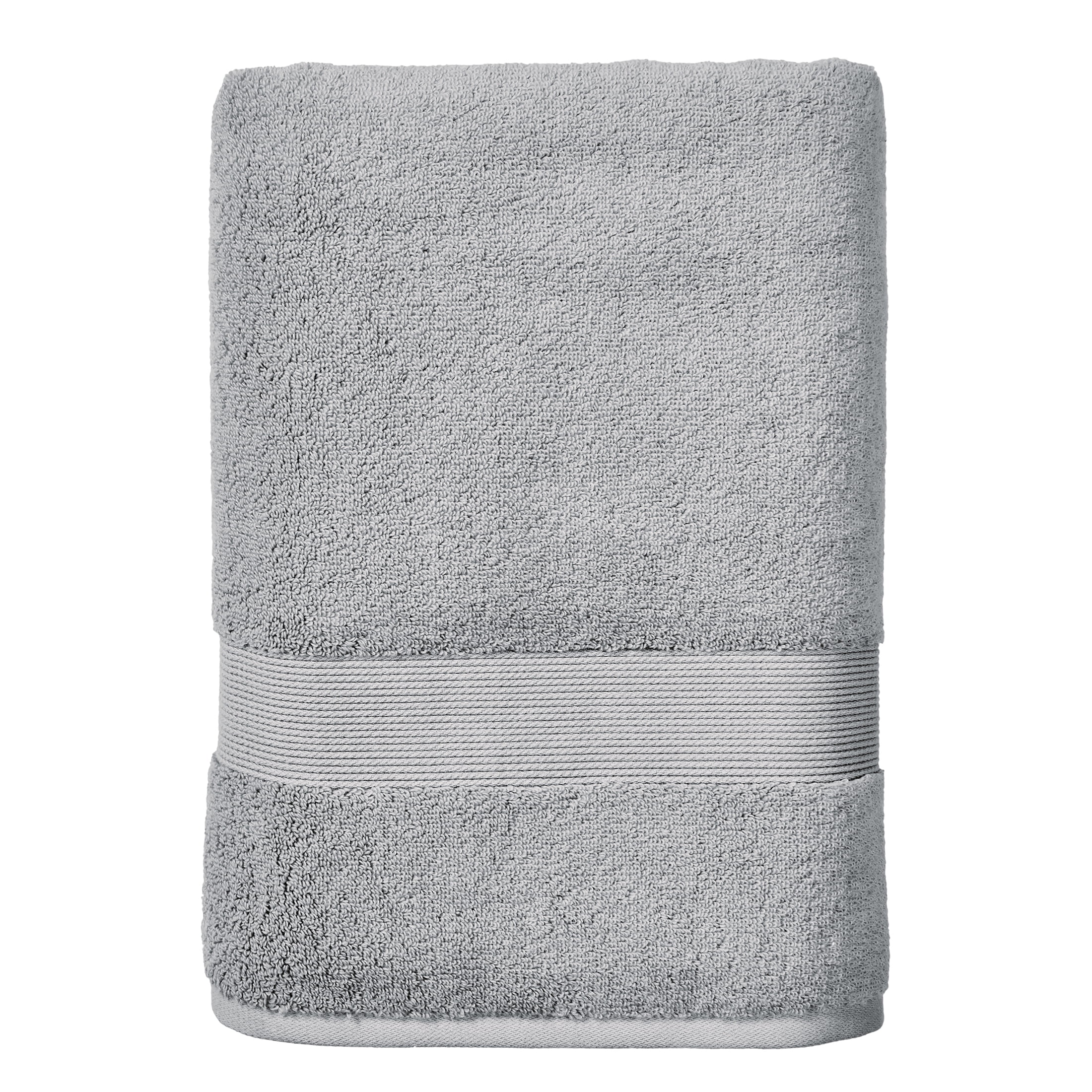 Better Homes & Gardens Signature Soft Solid Bath Towel, Soft Silver ...