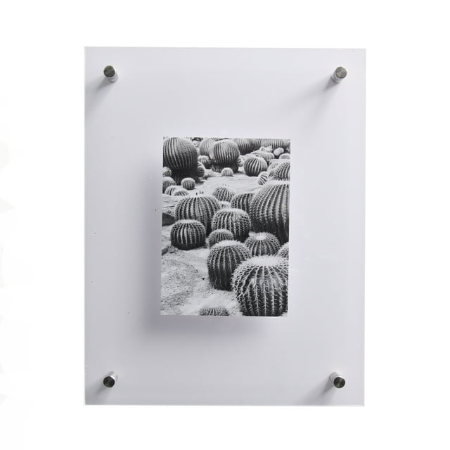 Better Homes & Gardens Silver 5x7 Floating Acrylic Frame with Silver ...