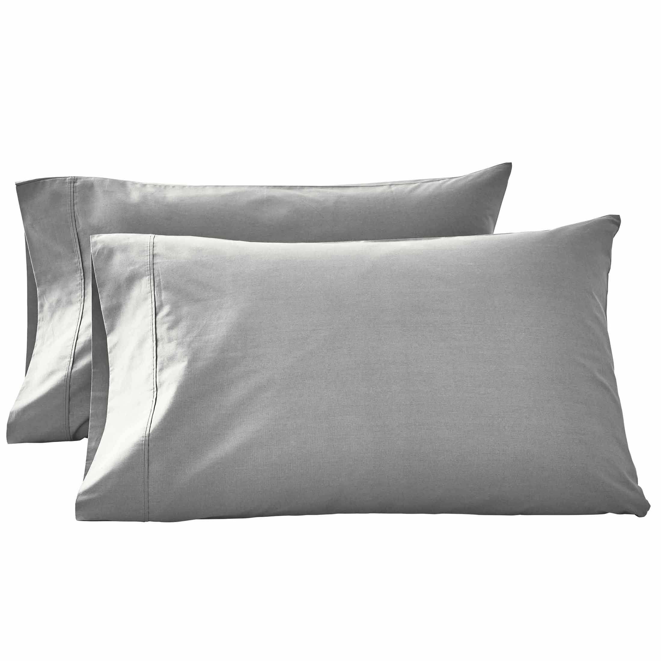 Better Homes & Gardens Soft Silver Cotton Percale Pillowcases, Standard ...