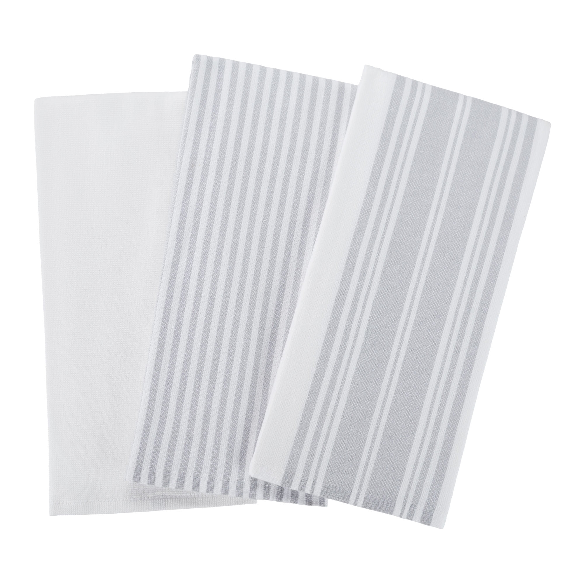 Better Homes & Gardens Soft Silver Cotton Absorbent Kitchen Towels 3 ...