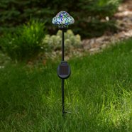 Mainstays Outdoor 22.3"H Solar Powered Black Flickering Décor Stake ...