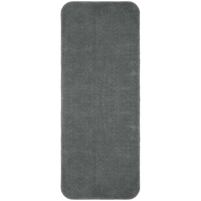 Better Homes & Gardens Solid Gray Nylon Bathroom Runner Rug, 24"x60 ...