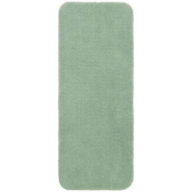 Better Homes & Gardens Solid Green Nylon Bathroom Runner Rug, 24"x60 ...