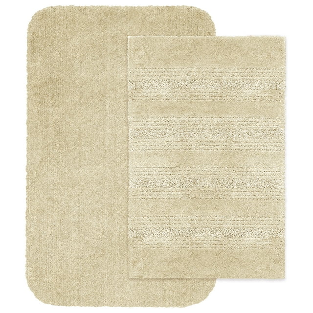 Better Homes & Gardens Solid Tan Nylon Bath Rug Set, 2 Pieces - Walmart.com