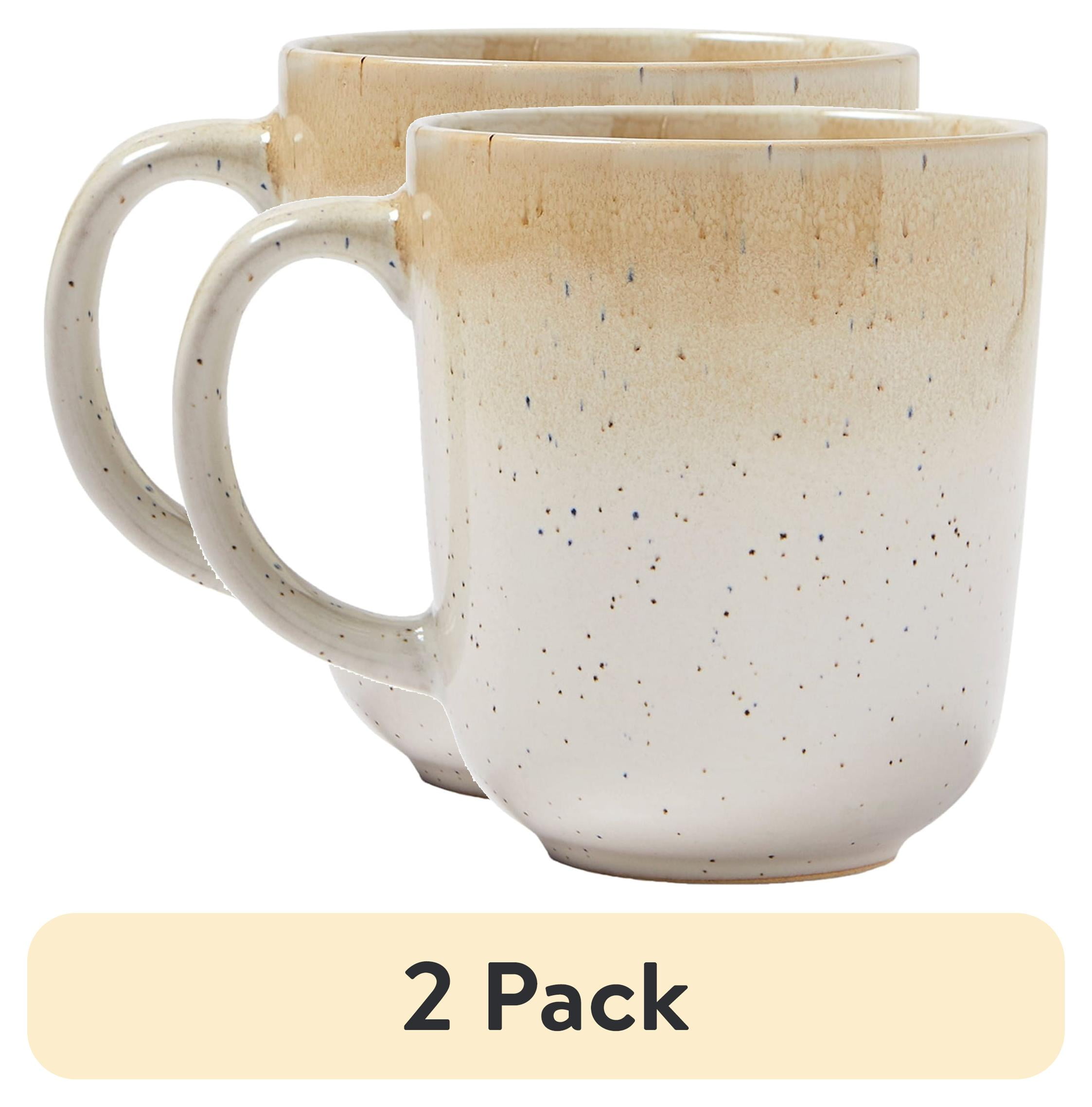 (2 pack) Better Homes & Gardens Sorrell Beige Reactive Stoneware Mug ...