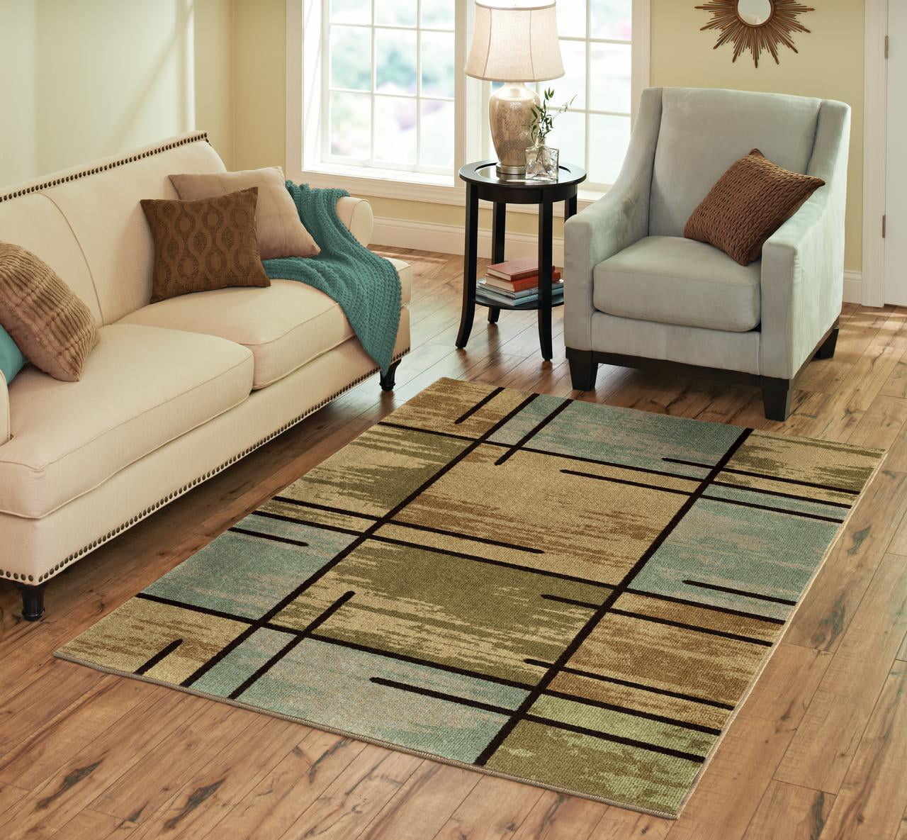 Better Homes & Gardens Spice Grid Area Rug, Blue, 5' x 7' - Walmart.com
