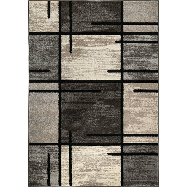 Better Homes & Gardens Spice Grid Area Rug, Gray, 7'10" x 10'10 ...