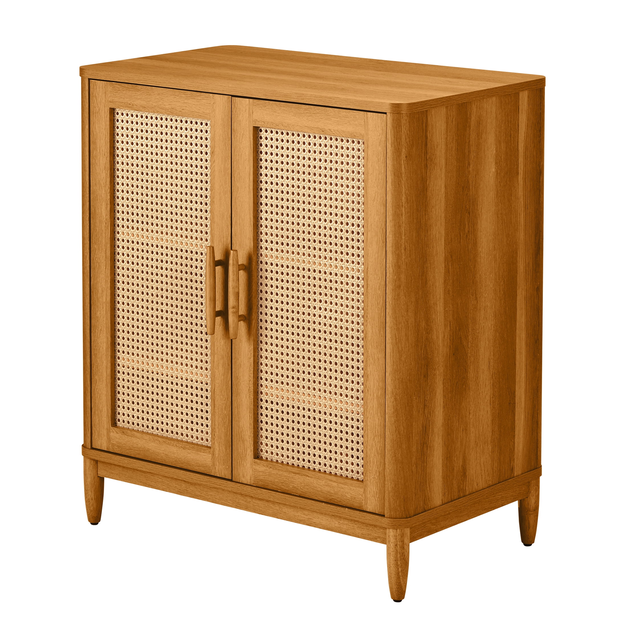 Better Homes & Gardens Springwood Caning Bar Cabinet, Light Honey ...