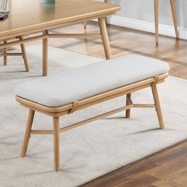 Better Homes & Gardens Windsor Upholstered Dining Bench, Wheat ...