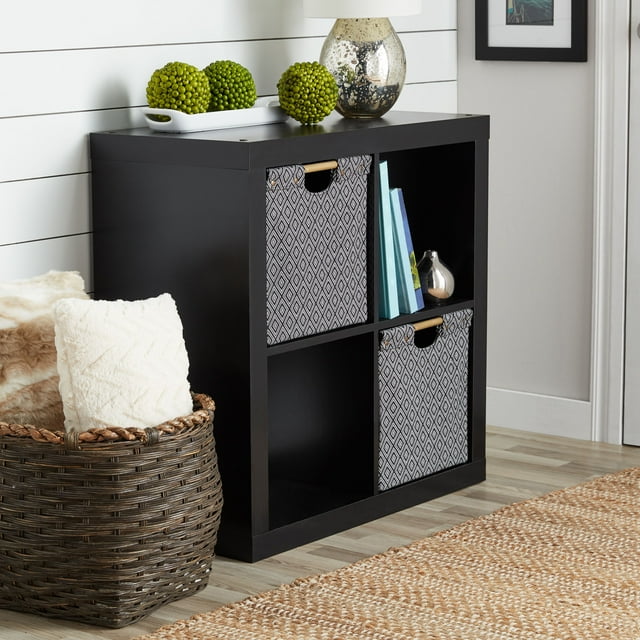 Better Homes & Gardens Square 4-Cube Organizer, Solid Black - Walmart.com