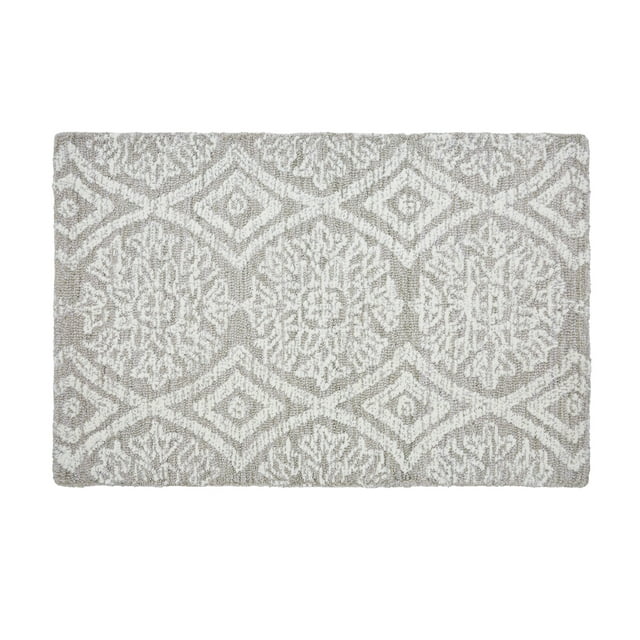 Better Homes & Gardens Wool Area Rug 24x36 Taupe Medallion Diamond ...