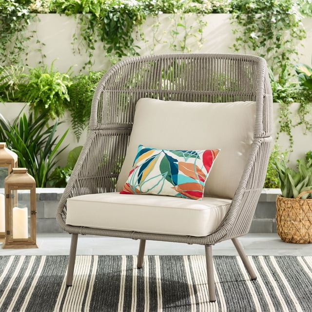 Better Homes & Gardens Tarren Wicker Outdoor Accent Chair with Cushions ...