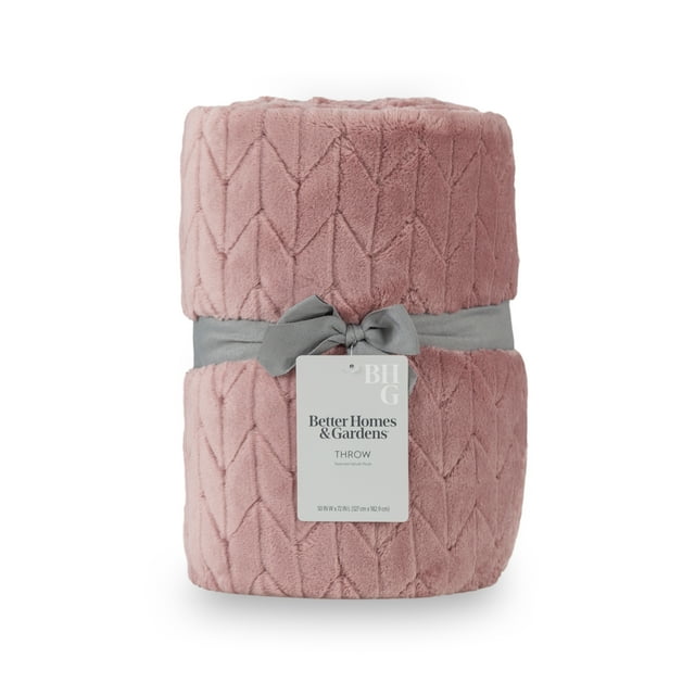 Better Homes & Gardens Textured Velvet Plush Adult Fleece Throw ...