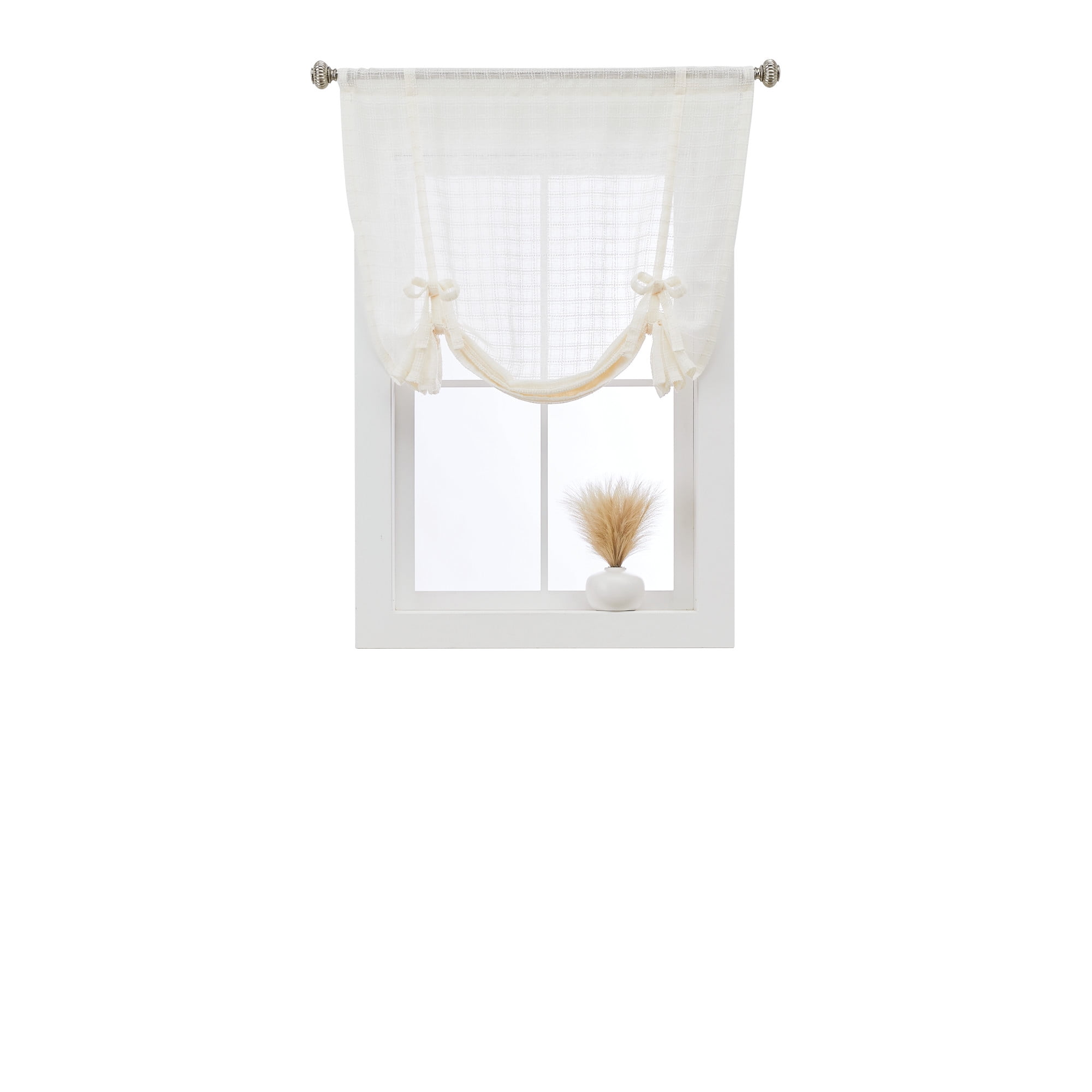 Better Homes & Gardens Tonal Windowpane Balloon Shade, Vanilla Dream ...