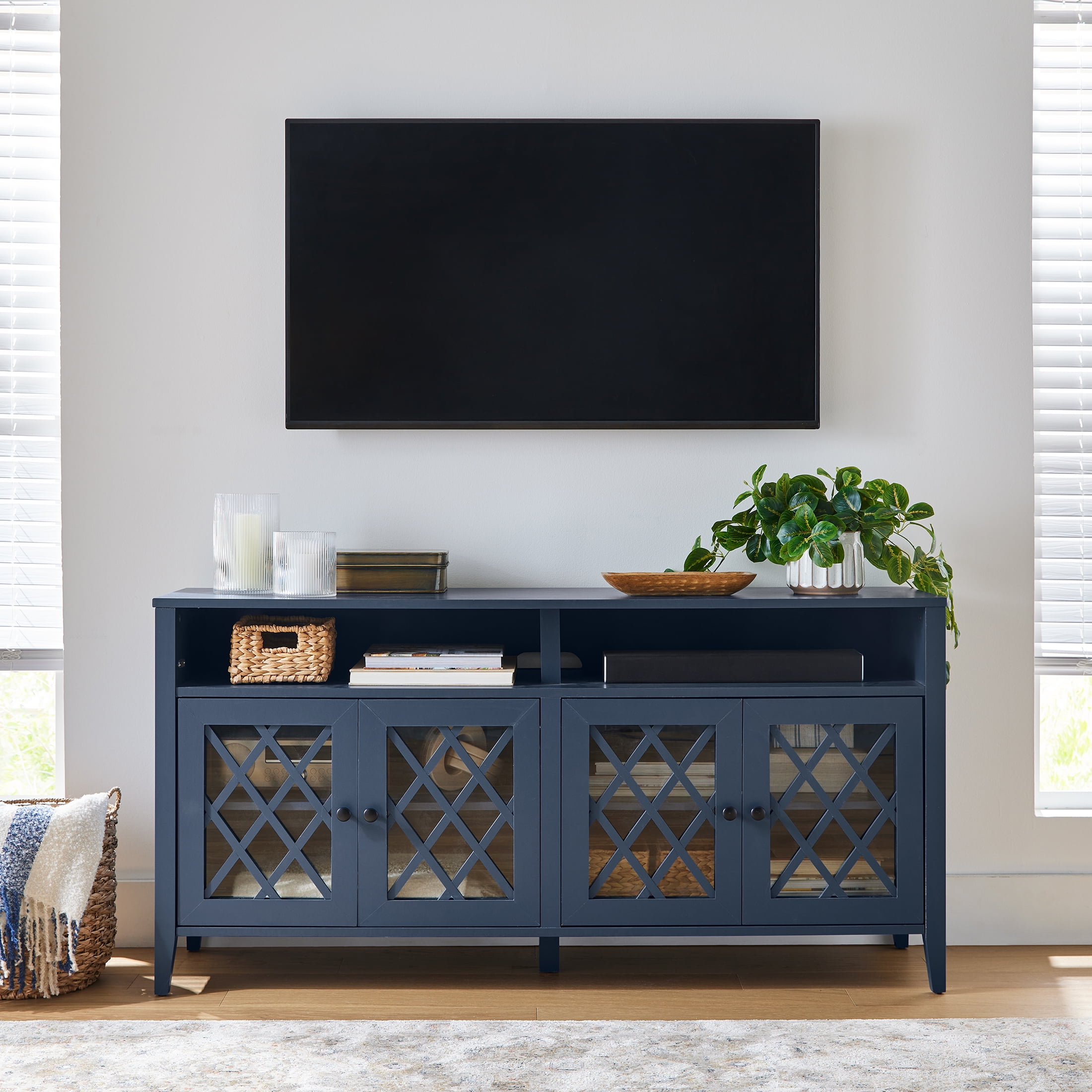 Better Homes & Gardens Trellis TV Stand for TVs up to 65", Washed ...
