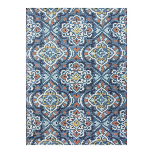 Better Homes & Gardens Turquoise Medallion Outdoor Rug, 3' x 5 ...