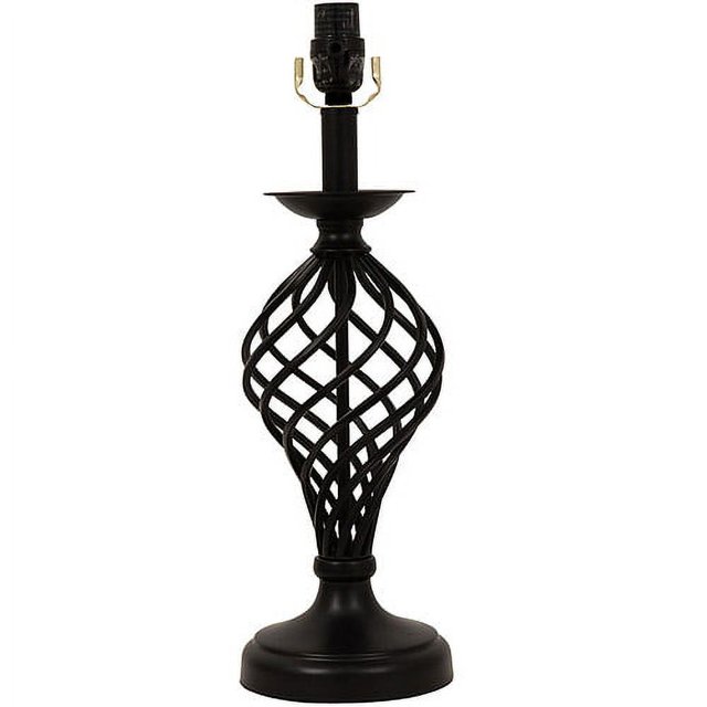 Better Homes & Gardens Twisted Iron Cage Lamp Base, Black Finish ...