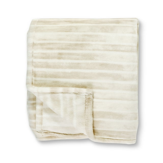 Better Homes & Gardens Ultra Plush Velvet Throw Blanket, Beige ...