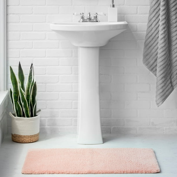 Better Homes & Gardens Ultra Soft Polyester Bath Rug, 20" x 34", Cherry ...