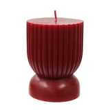 Red Unscented Ribbed Pillar Candle - 3x4 Inches - Walmart.com