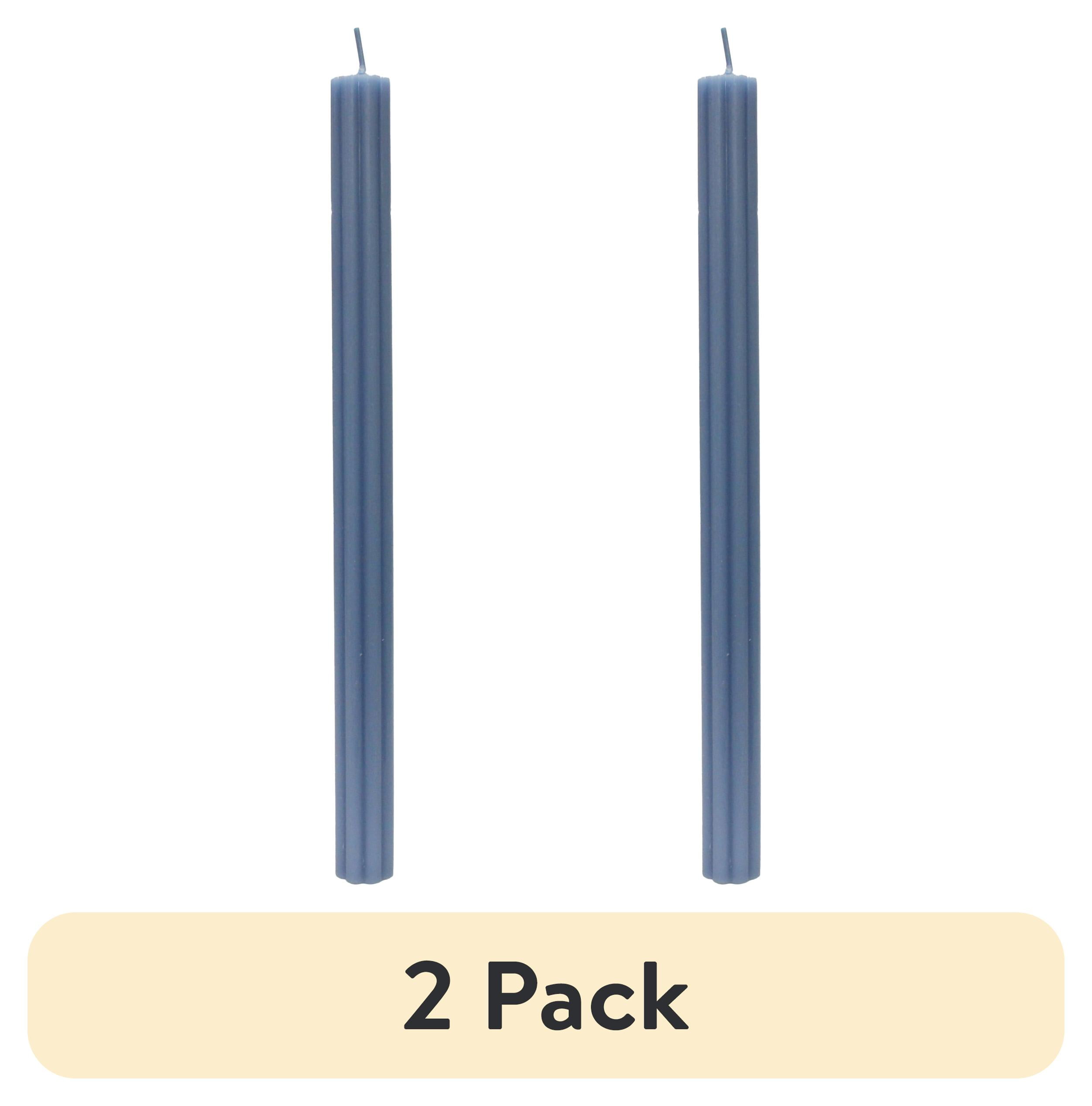 (2 pack) Better Homes & Gardens Unscented Taper Candles, Blue, 2-Pack ...