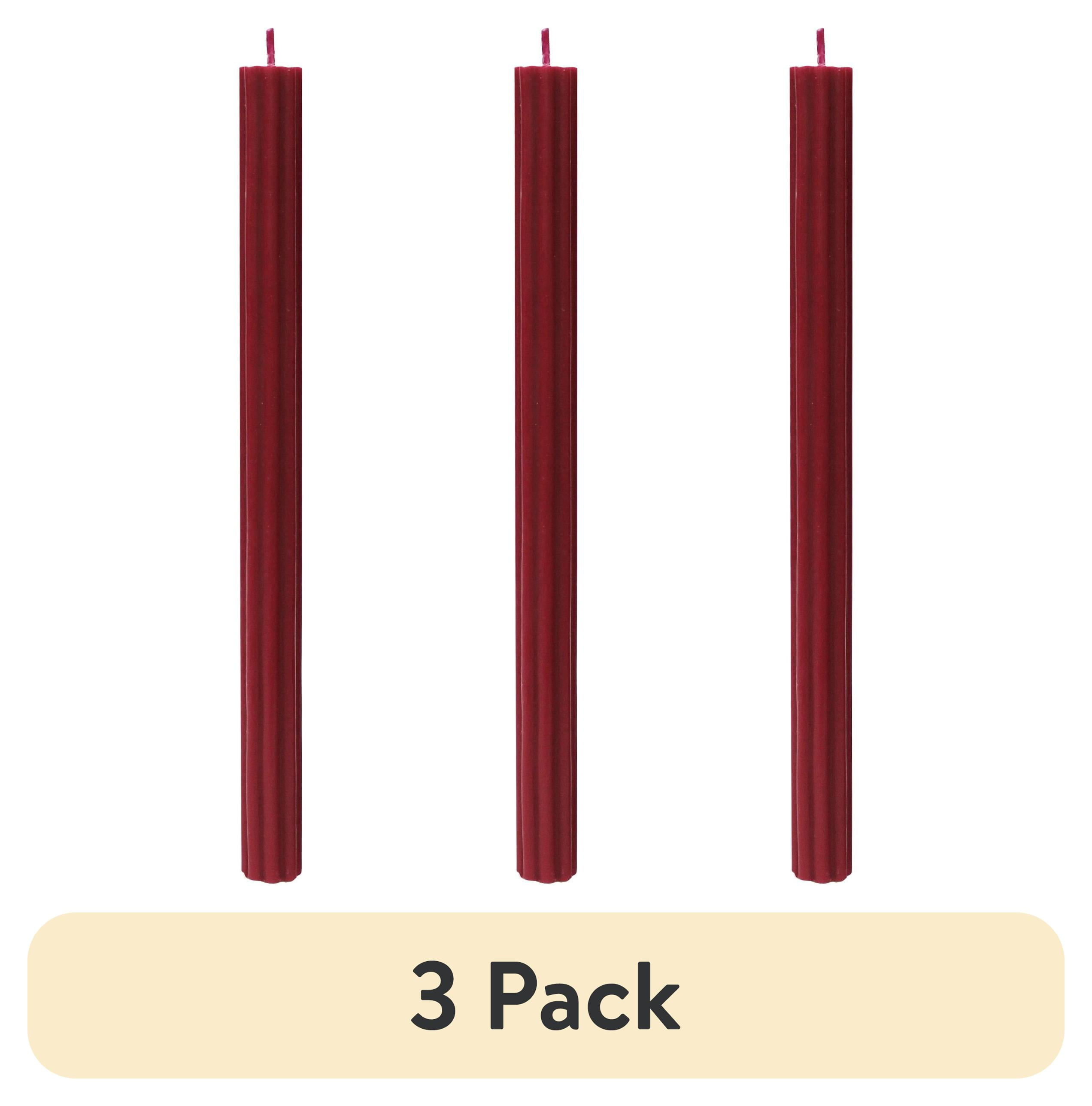 (3 pack) Better Homes & Gardens Unscented Taper Candles, Red, 2-Pack ...