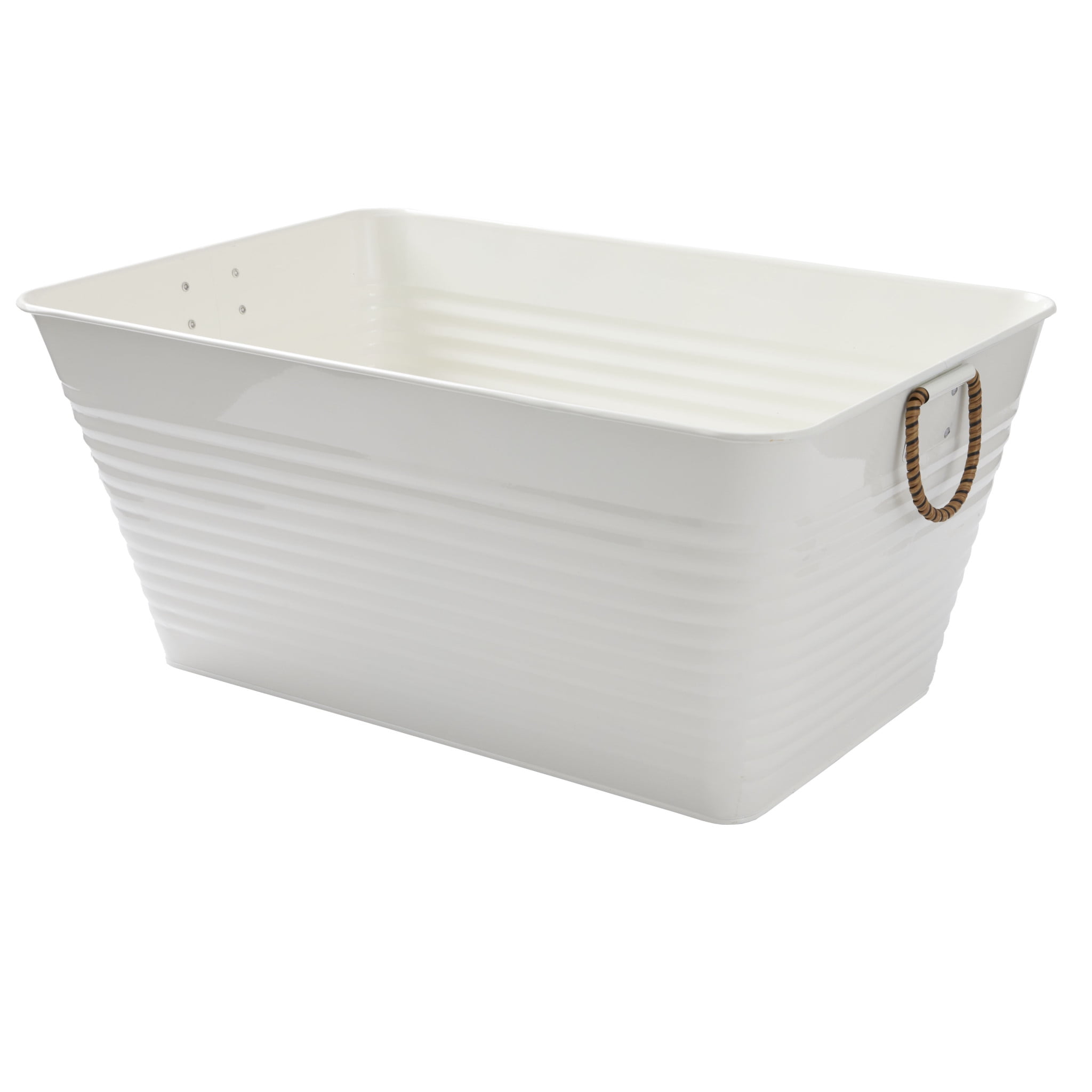 Better Homes & Gardens - Vanilla White Galvanized Large Rectangle Tub ...