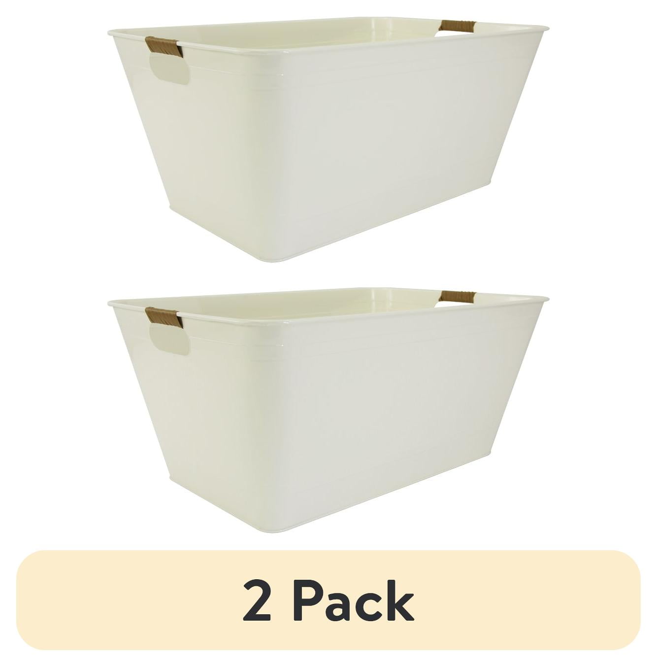 (2 pack) Better Homes & Gardens - Vanilla White Rectangle Galvanized ...