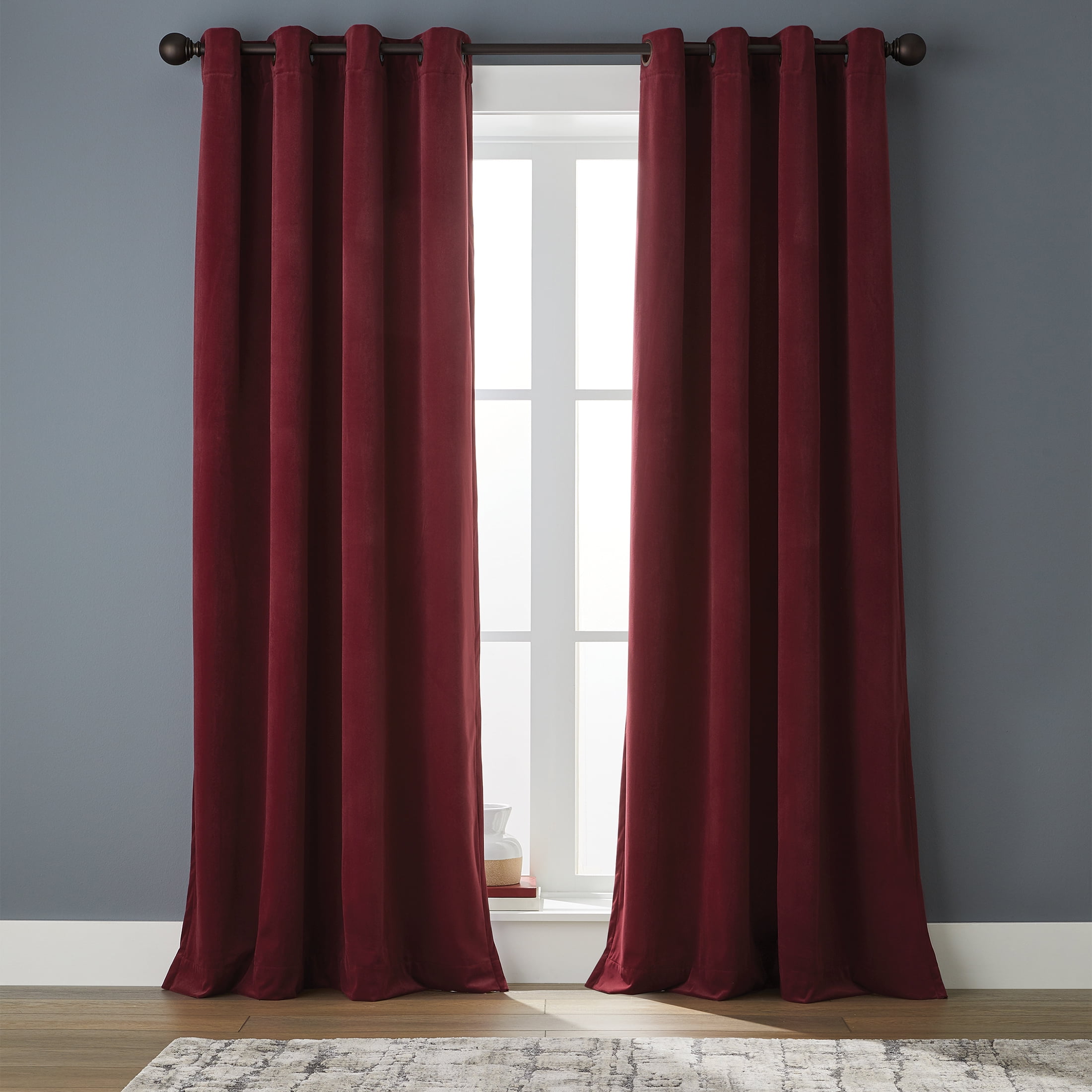 Better Homes & Gardens Velvet Grommet Blackout Single Curtain Panel ...
