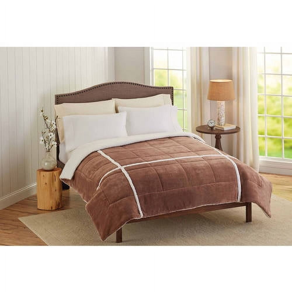 Better Homes & Gardens Velvet Plush Reverse to Sherpa Bedding Comforter ... Better Homes & Gardens Velvet Plush Reverse to Sherpa Bedding Comforter ...