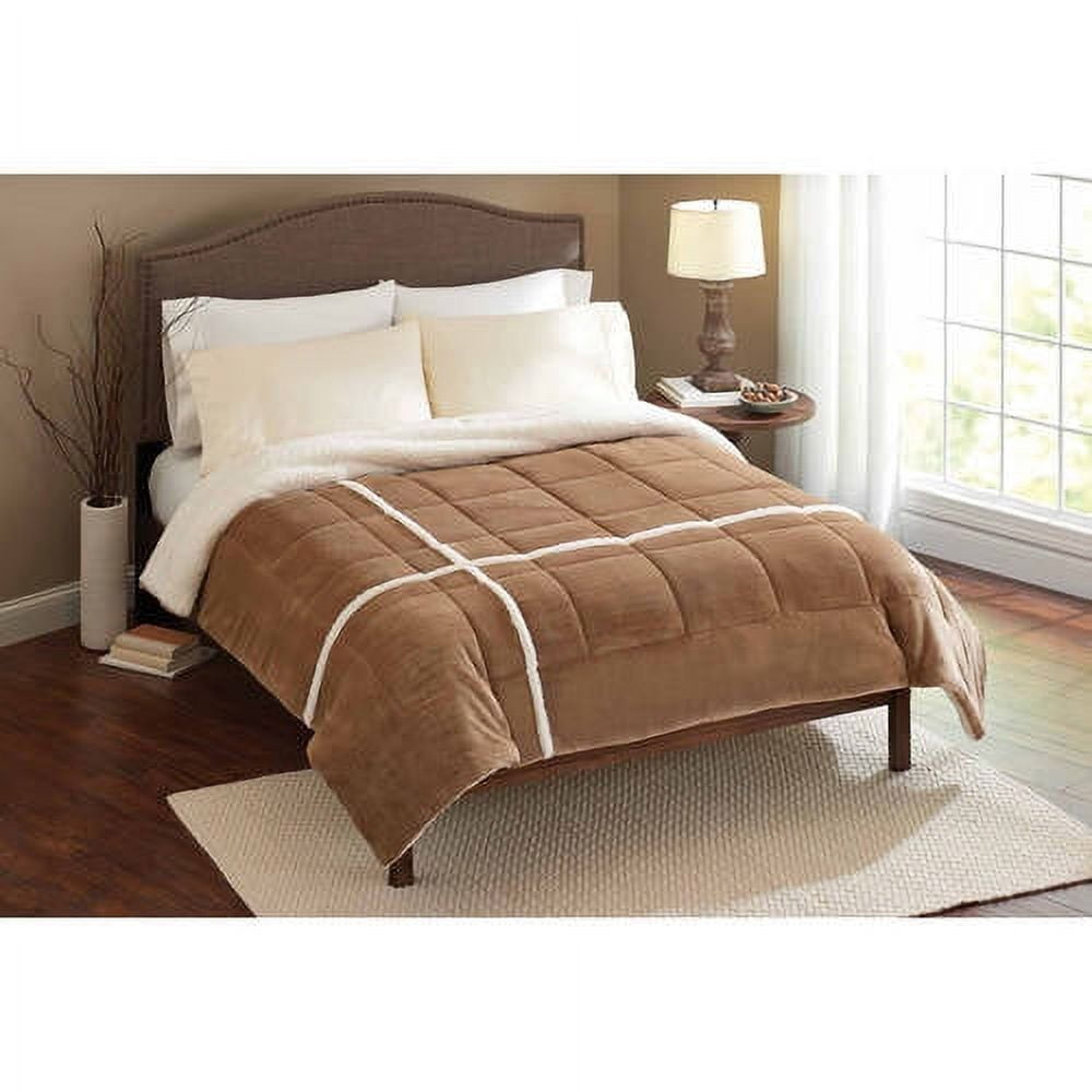 Better Homes & Gardens Velvet Plush Reverse to Sherpa Bedding Comforter ... Better Homes & Gardens Velvet Plush Reverse to Sherpa Bedding Comforter ...