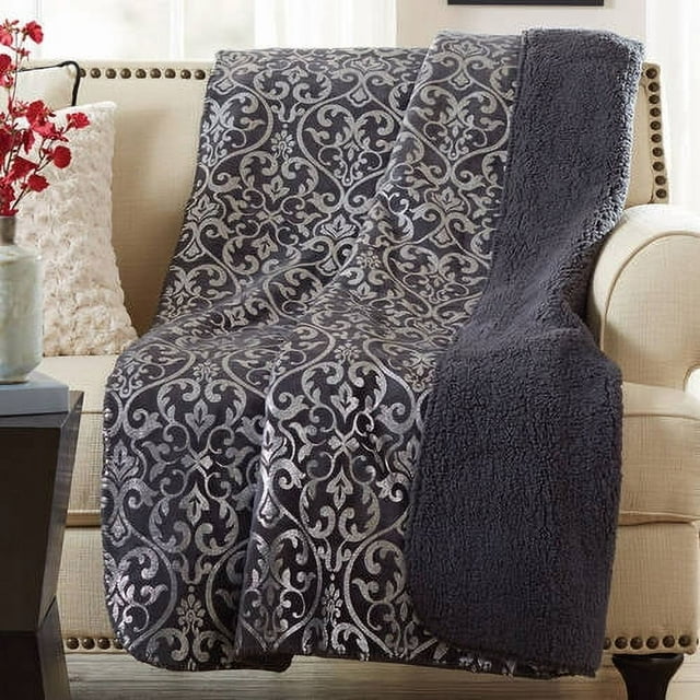 Better Homes & Gardens Velvet Plush Reverse to Sherpa Throw Blanket, 1 ... Better Homes & Gardens Velvet Plush Reverse to Sherpa Throw Blanket, 1 ...