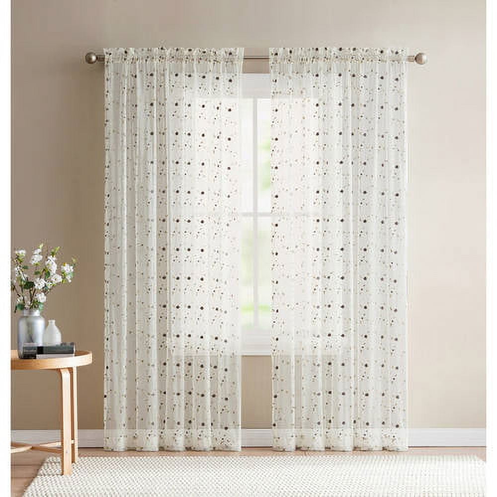 Better Homes & Gardens Vintage Rose Window Curtain Panels - Walmart.com