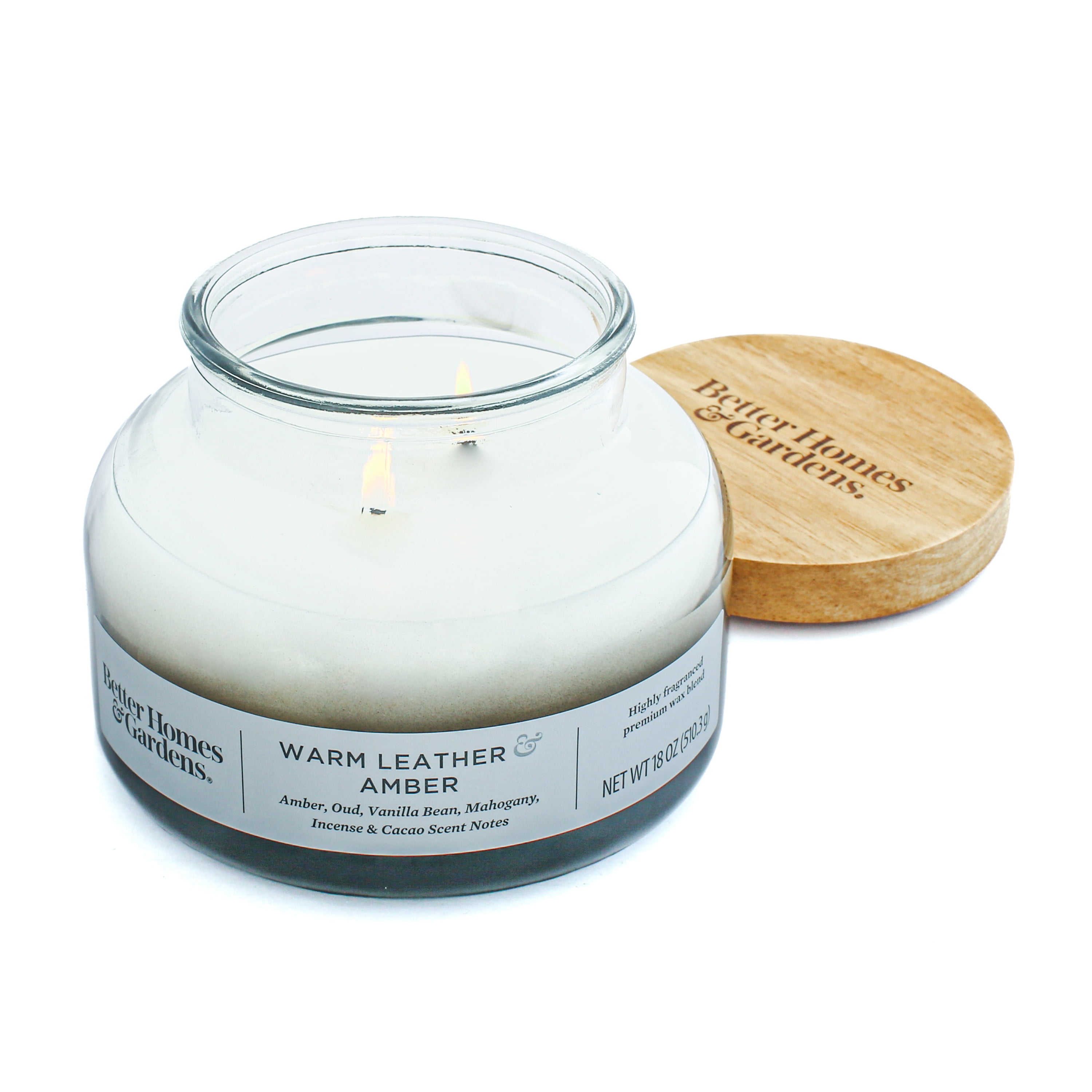 Better Homes & Gardens Warm Leather Amber Scented 18oz 2-Wick Ombre ...