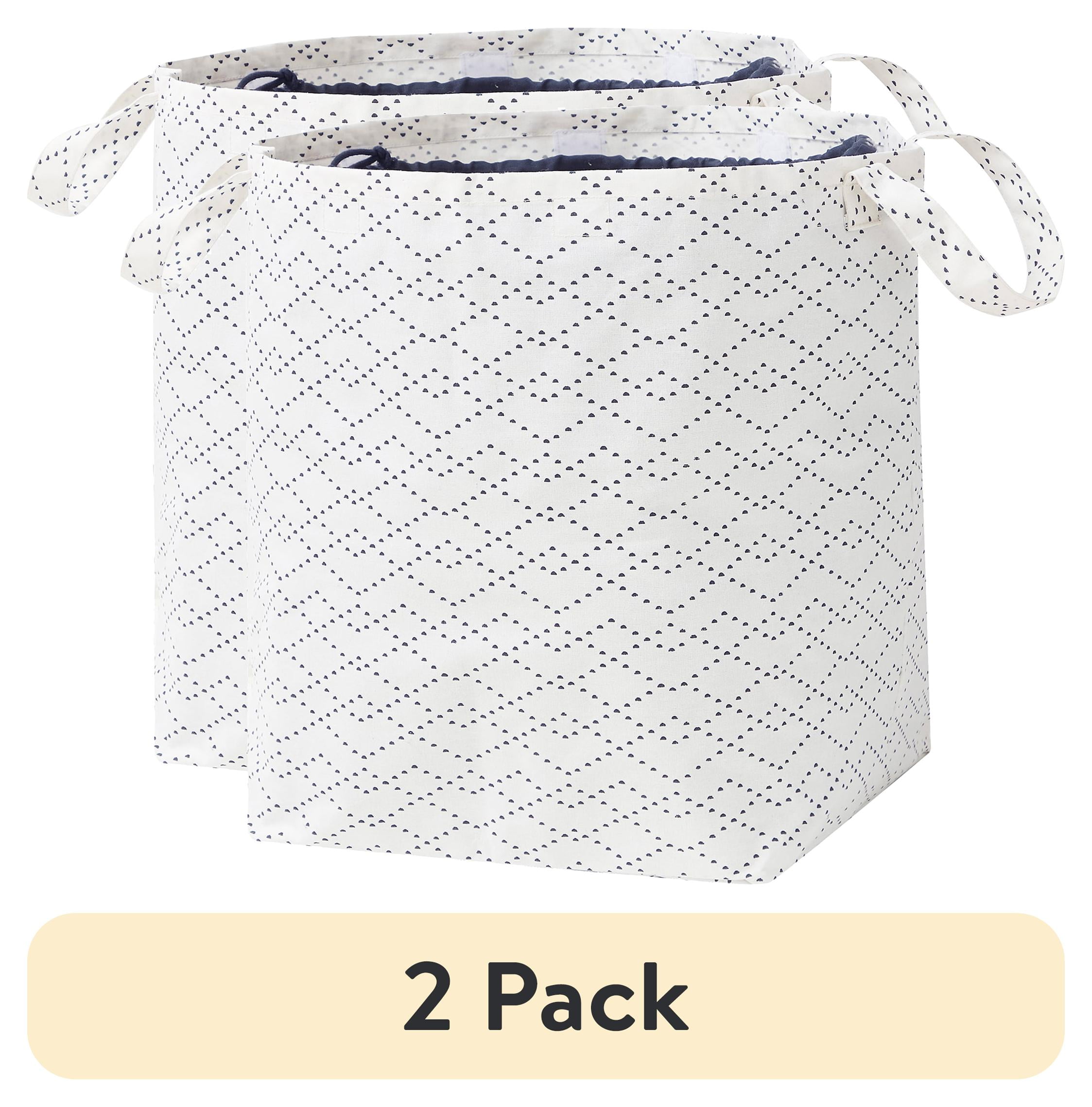 (2 pack) Better Homes & Gardens White/Black Lattice Drawstring Laundry ...